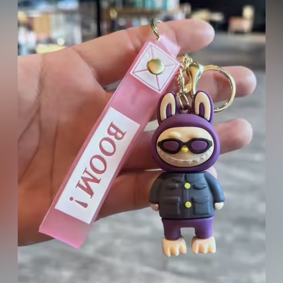 Accessories | Purple Labubu Keychain With Pink Boomtag | Poshmark